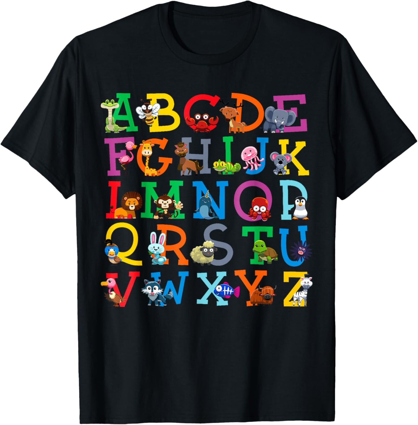 Zoo Animal Alphabet ABCs Animals Learning A-Z ABC Letters T-Shirt – Mernea